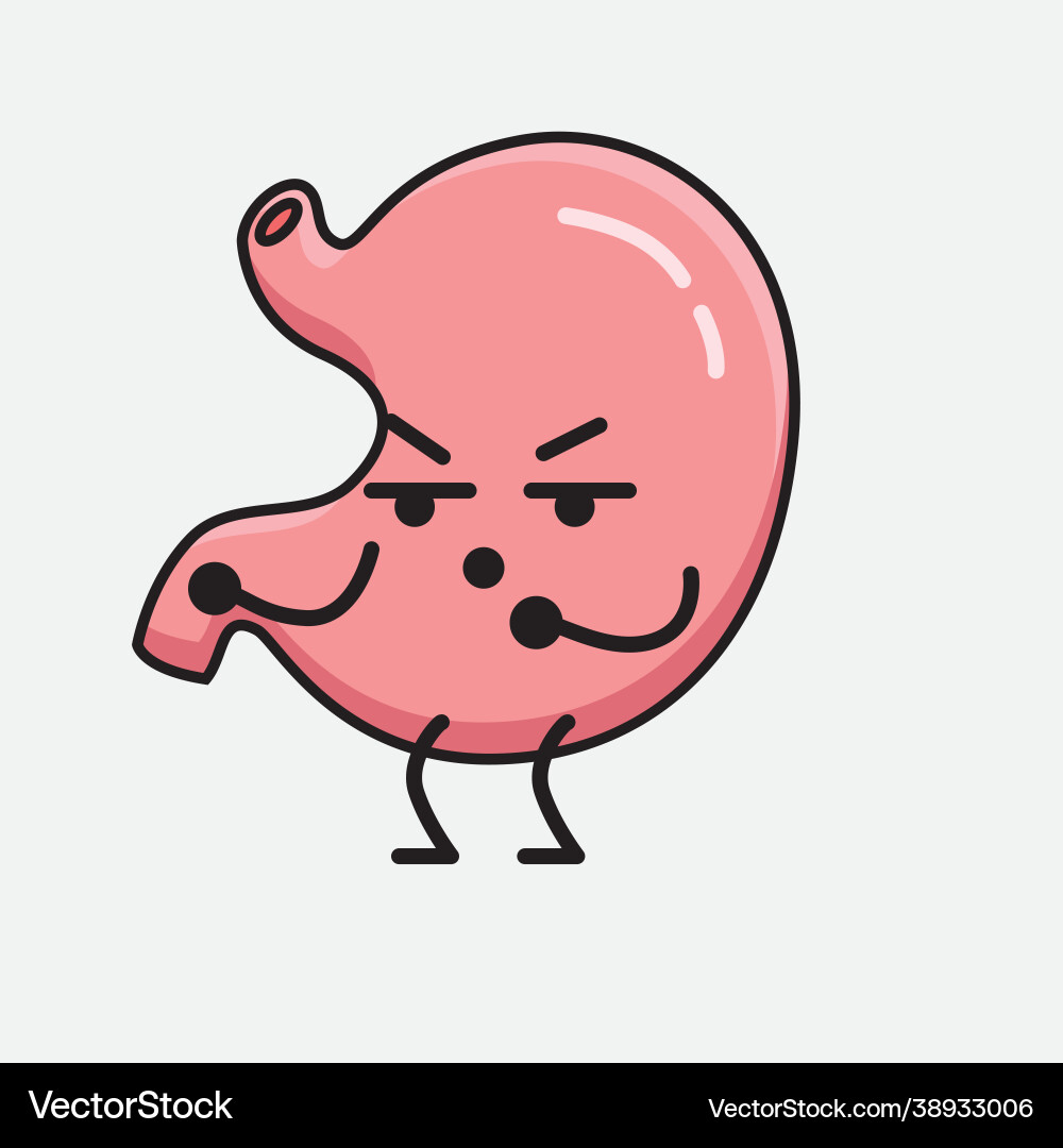 Stomach character with cute face and simple body Vector Image