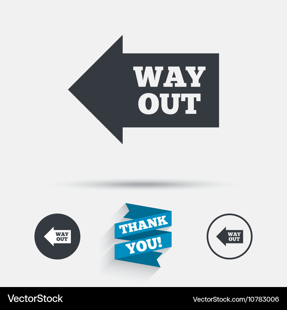 Way out left sign icon arrow symbol Royalty Free Vector