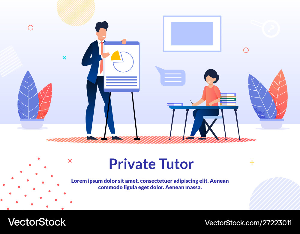 Advertising banner is written private tutor flat Vector Image
