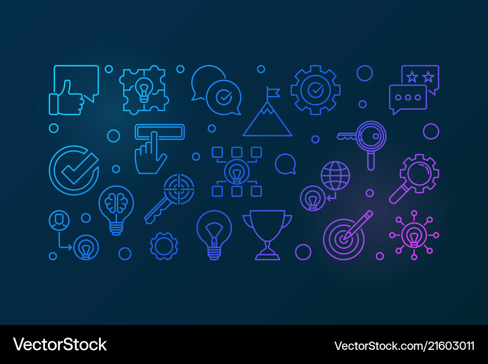 Brand bright horizontal outline banner Royalty Free Vector