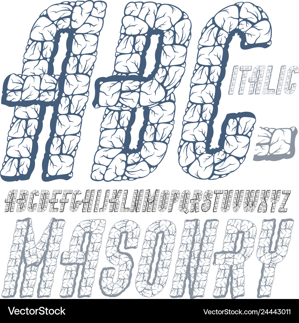 Capital modern alphabet letters abc set bold Vector Image