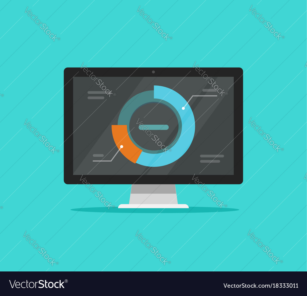 Computer data analytics flat Royalty Free Vector Image