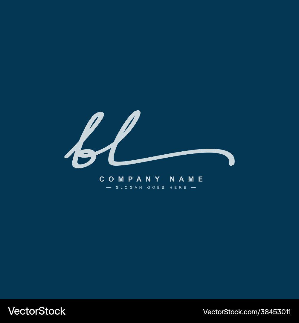 Initial letter bl logo - hand drawn signature logo