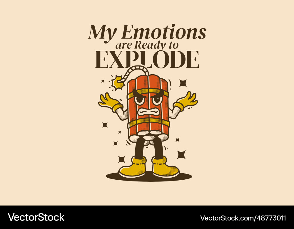 Mascot character design of tnt dynamite Royalty Free Vector