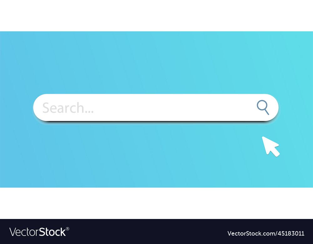 Minimal blank search bar on blue background web Vector Image