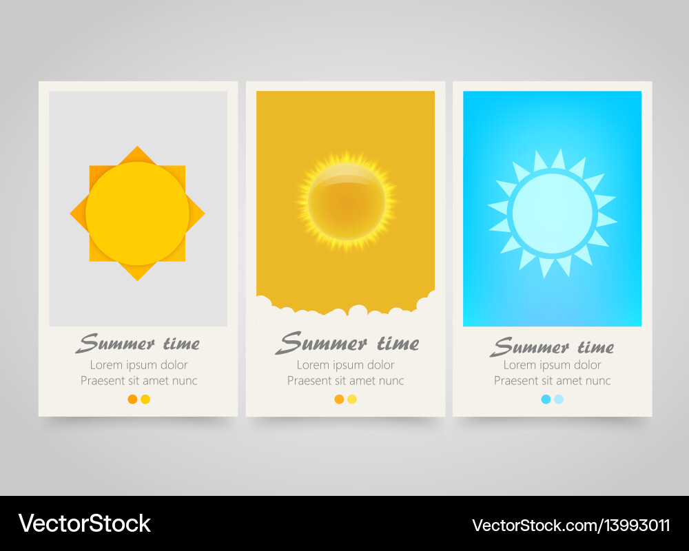 Modern colorful vertical sun banners summer flyer Vector Image