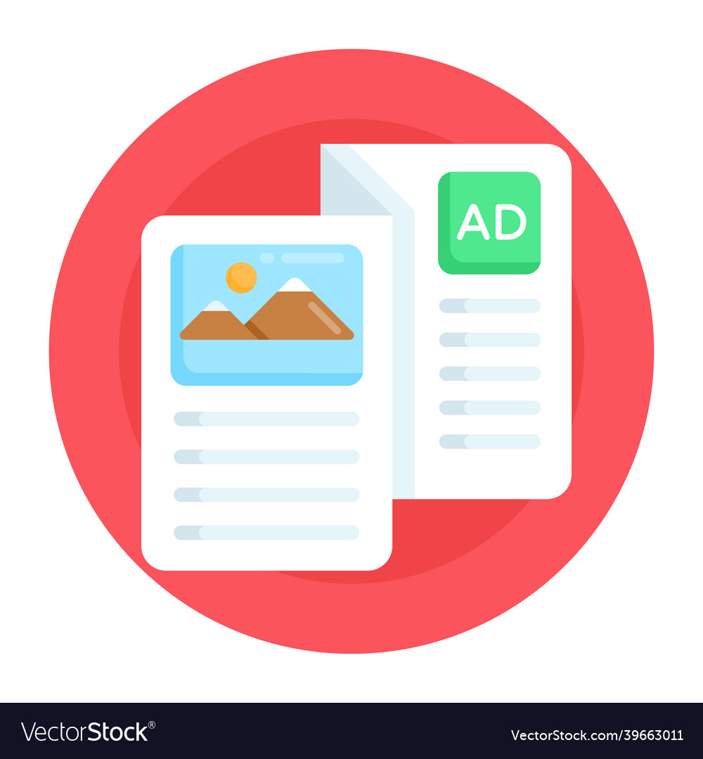 Published ads Royalty Free Vector Image - VectorStock