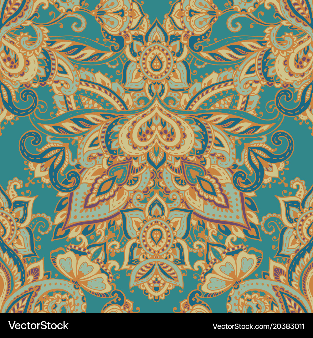 Seamless pattern with henna mehndi floral Vector Image