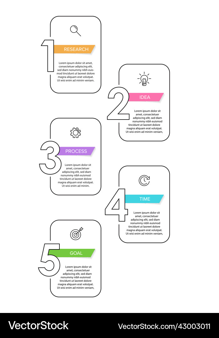 Vertical infographic design with icons and 5 Vector Image