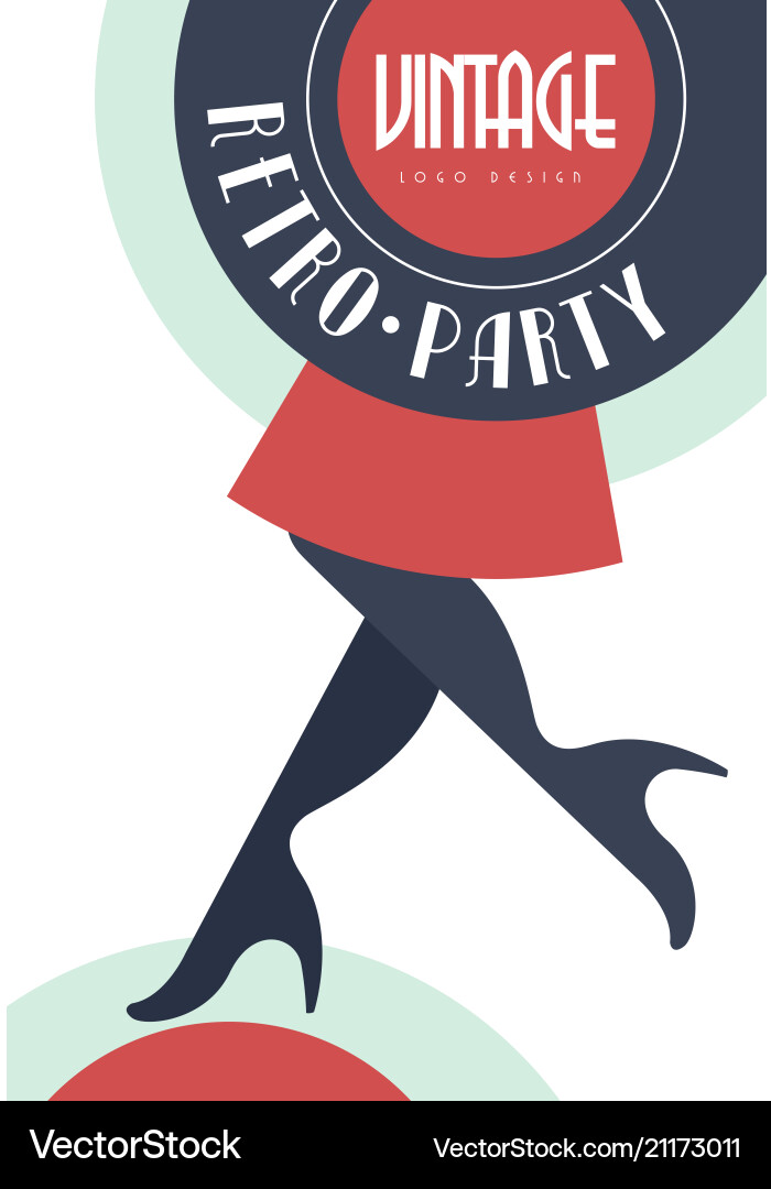Vintage retro party design element for poster Vector Image