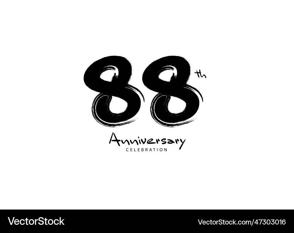 88 years anniversary celebration logo black Vector Image