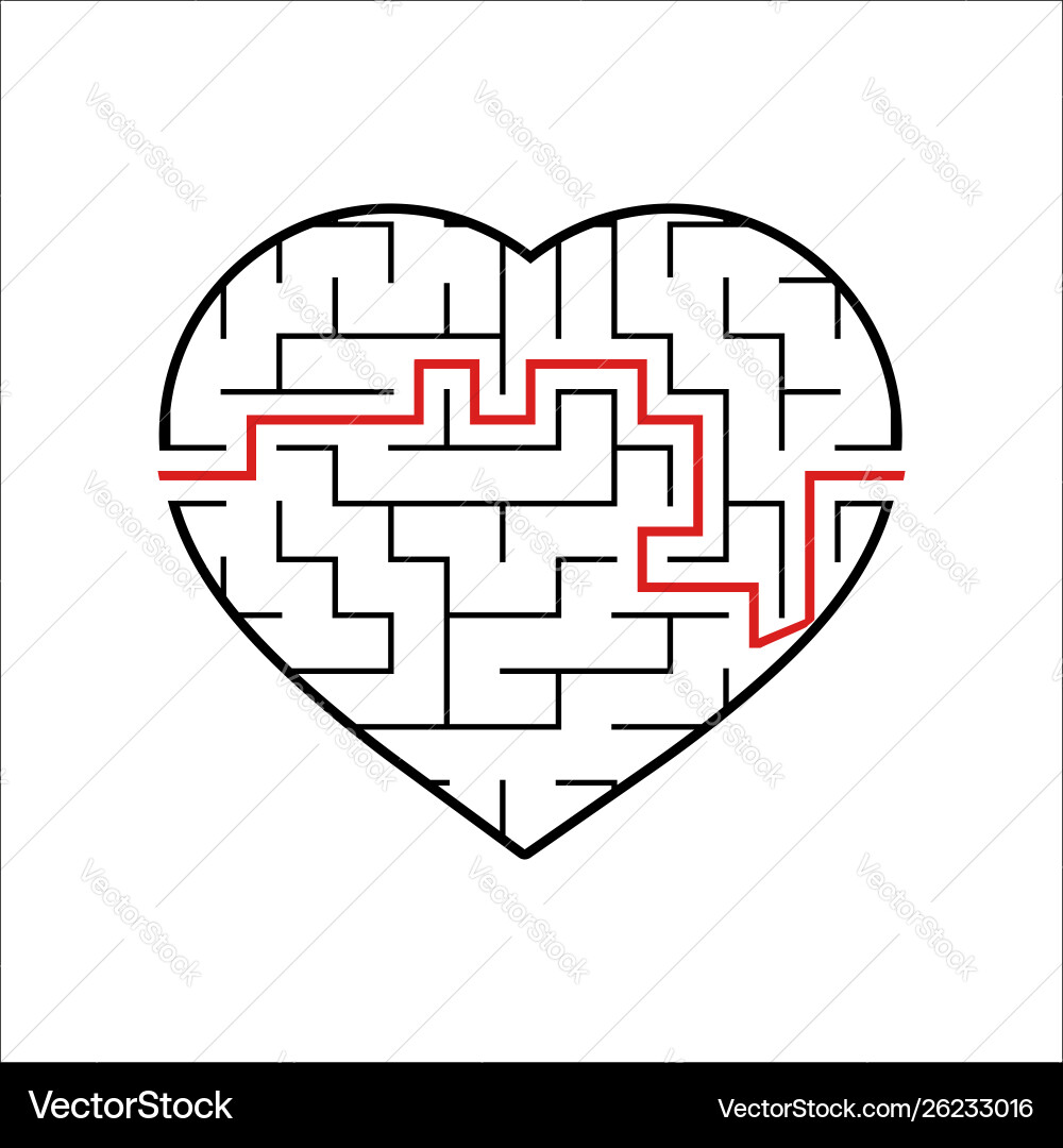 Abstract heart shaped labyrinth game for kids Vector Image
