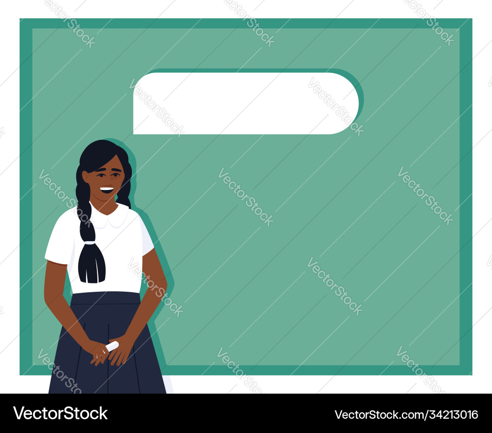 African american student at blackboard Royalty Free Vector