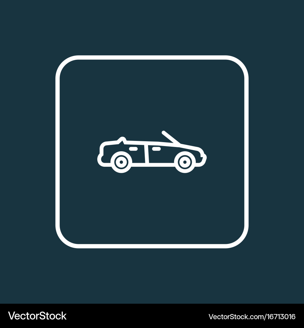 Cabriolet outline symbol premium quality isolated Vector Image