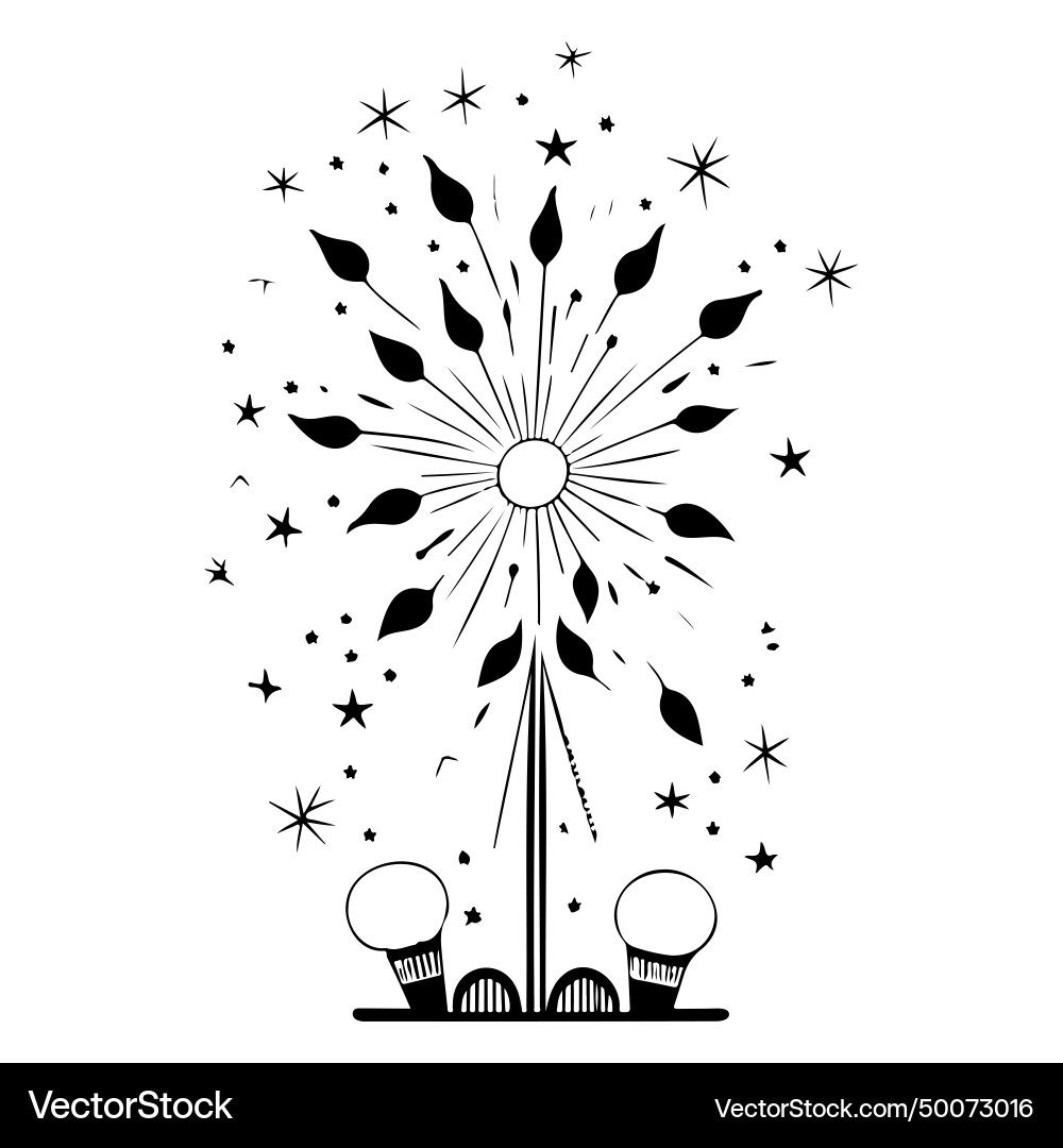 Carnival firecrackers symbols sketch hand draw Vector Image
