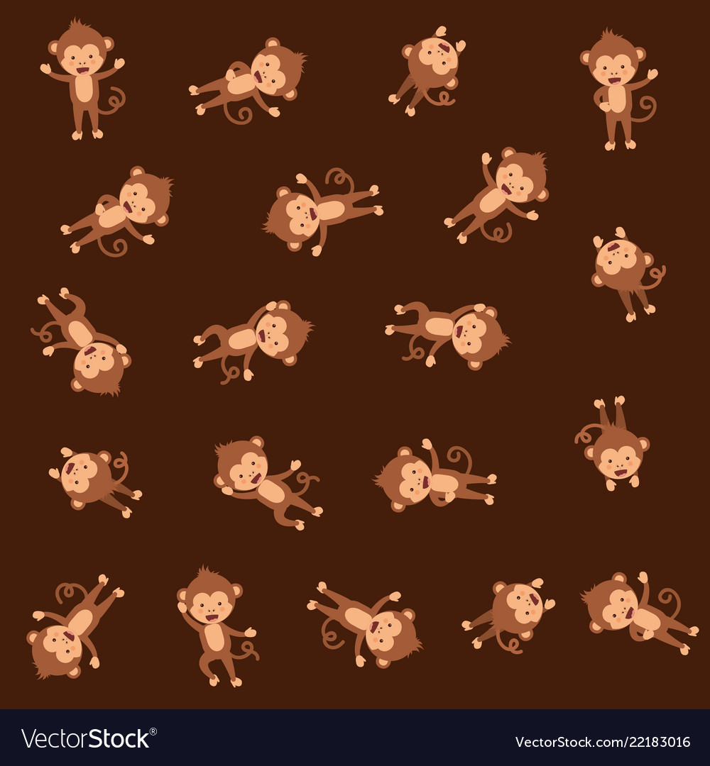 Cute monkeys pattern background Royalty Free Vector Image