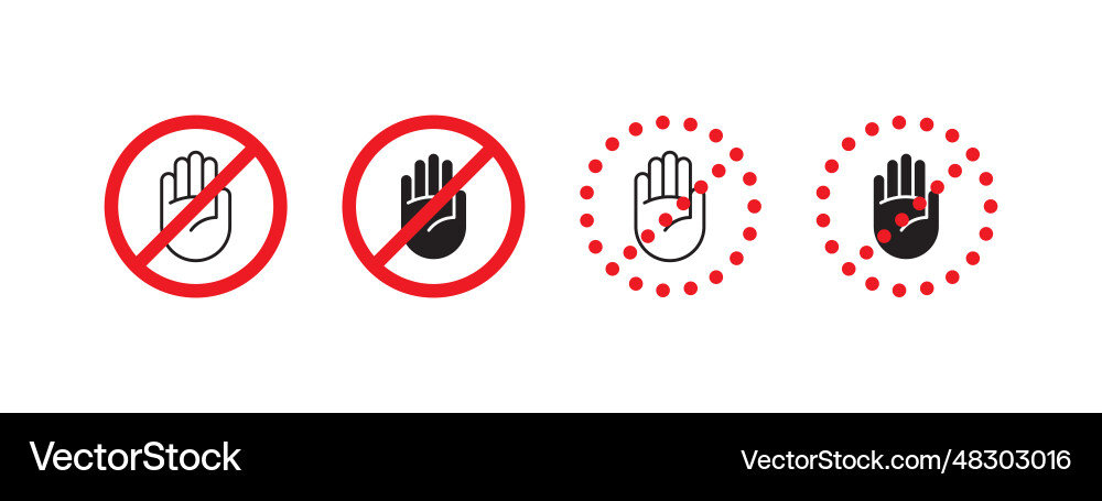 Do not touch prohibition sign notice do not touch Vector Image