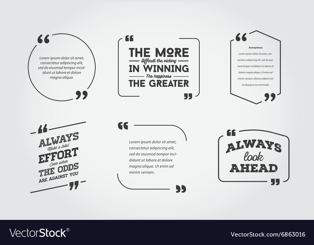 Empty quote template bubble template set Vector Image