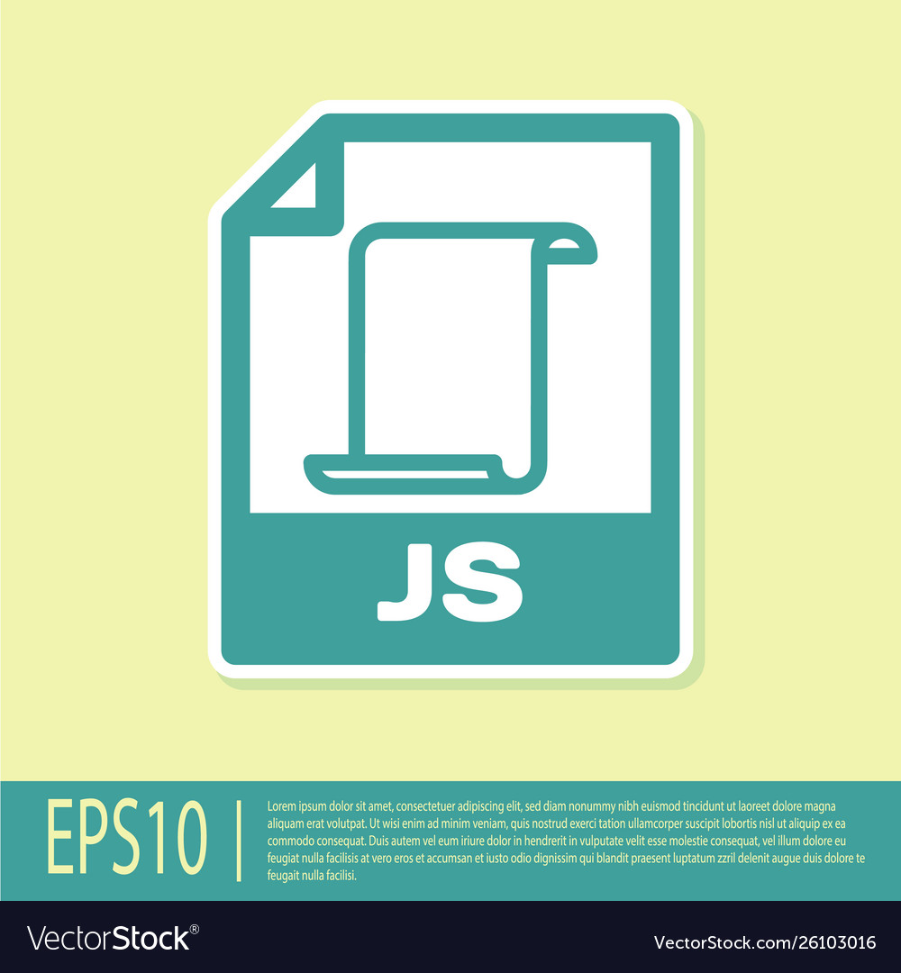 Green js file document icon download js button Vector Image