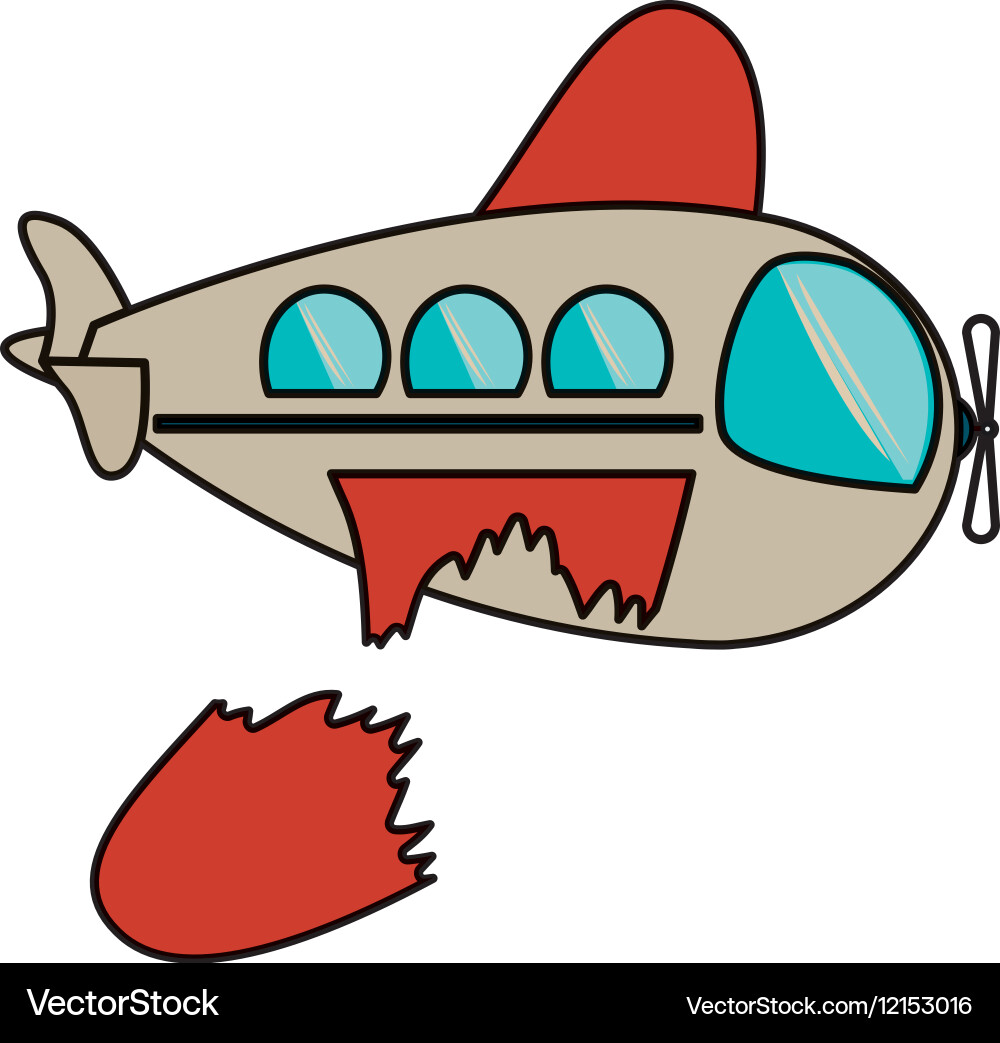 Isolated toy airplane damaged design Royalty Free Vector