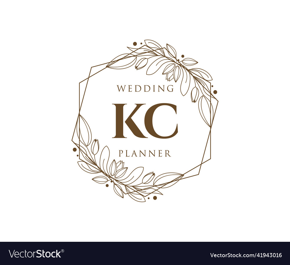 Kc initials letter wedding monogram logos Vector Image Kc initials letter wedding monogram logos Vector Image