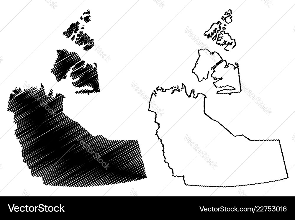 Northwest territories canada map Royalty Free Vector Image