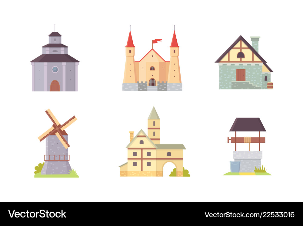 Old castle europe palace building Royalty Free Vector Image