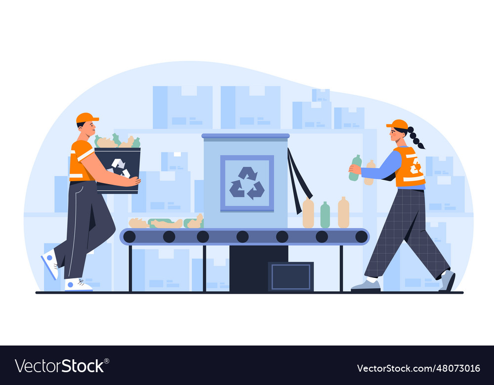 Plastic processing concept Royalty Free Vector Image