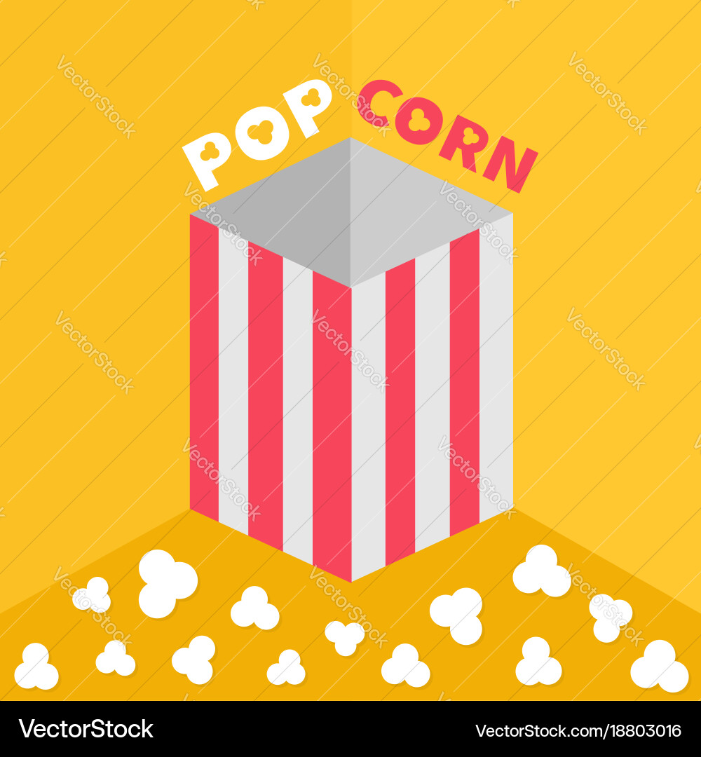 Popcorn on the floor red yellow strip square Vector Image