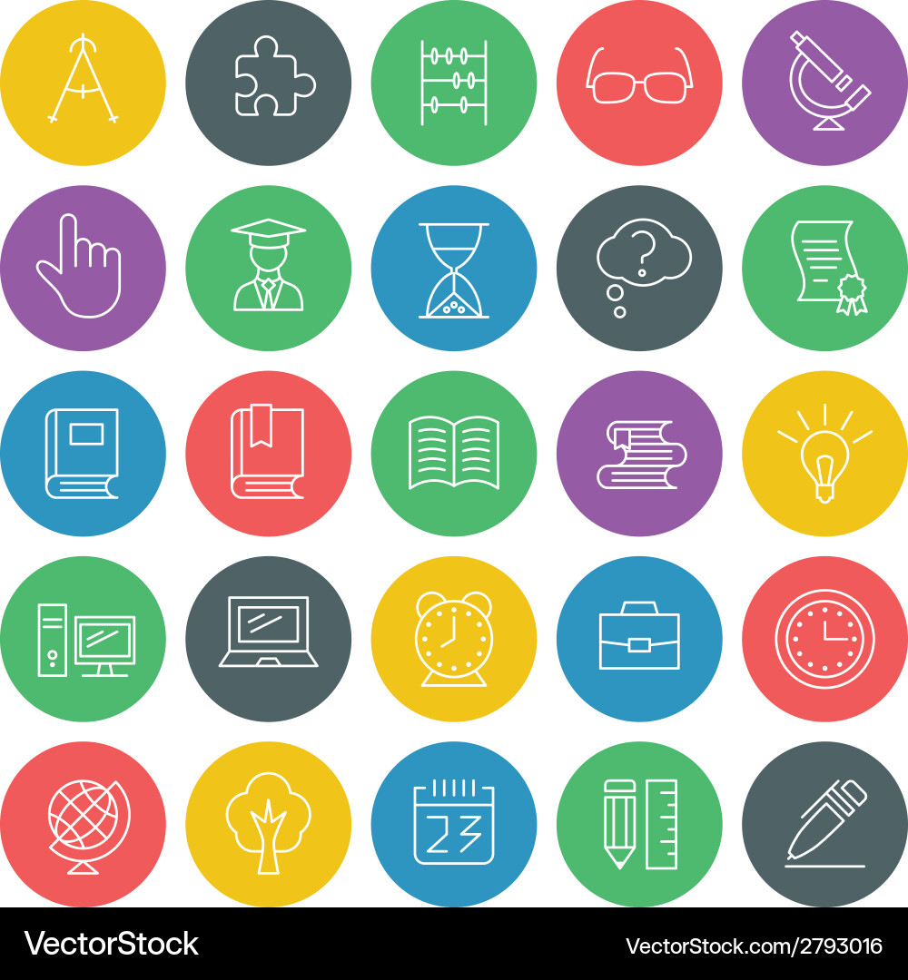 School and education icons set for web site design