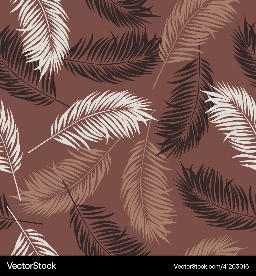 Seamless pattern of tropical or forest leaves Vector Image