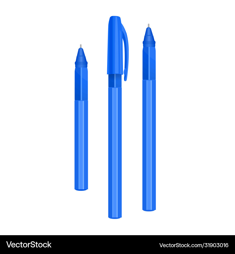 Set ballpoint pens in realistic style isolated Vector Image