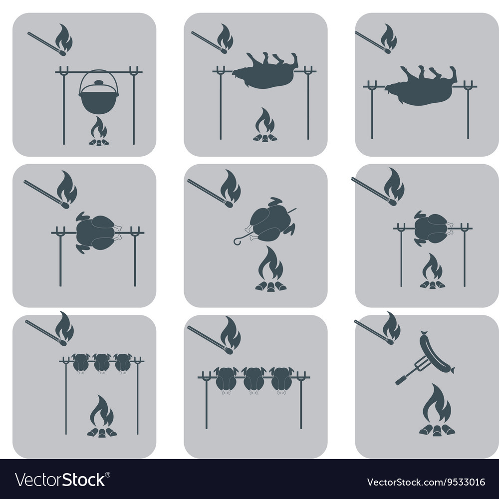 Set of barbecue icons Royalty Free Vector Image Set of barbecue icons Royalty Free Vector Image