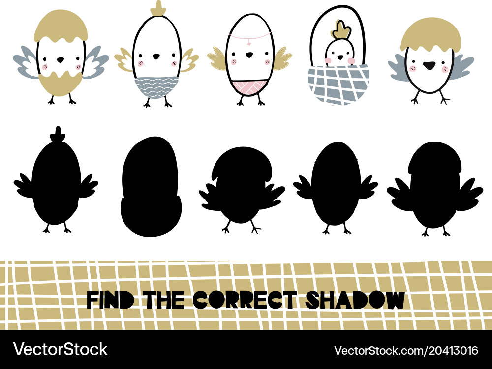 Shadow matching game for children find the Vector Image