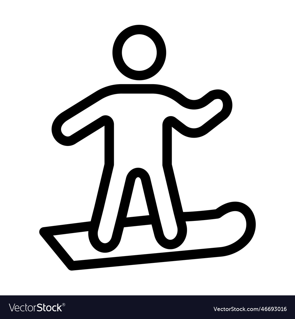 Snowboarder thick line icon for personal Vector Image