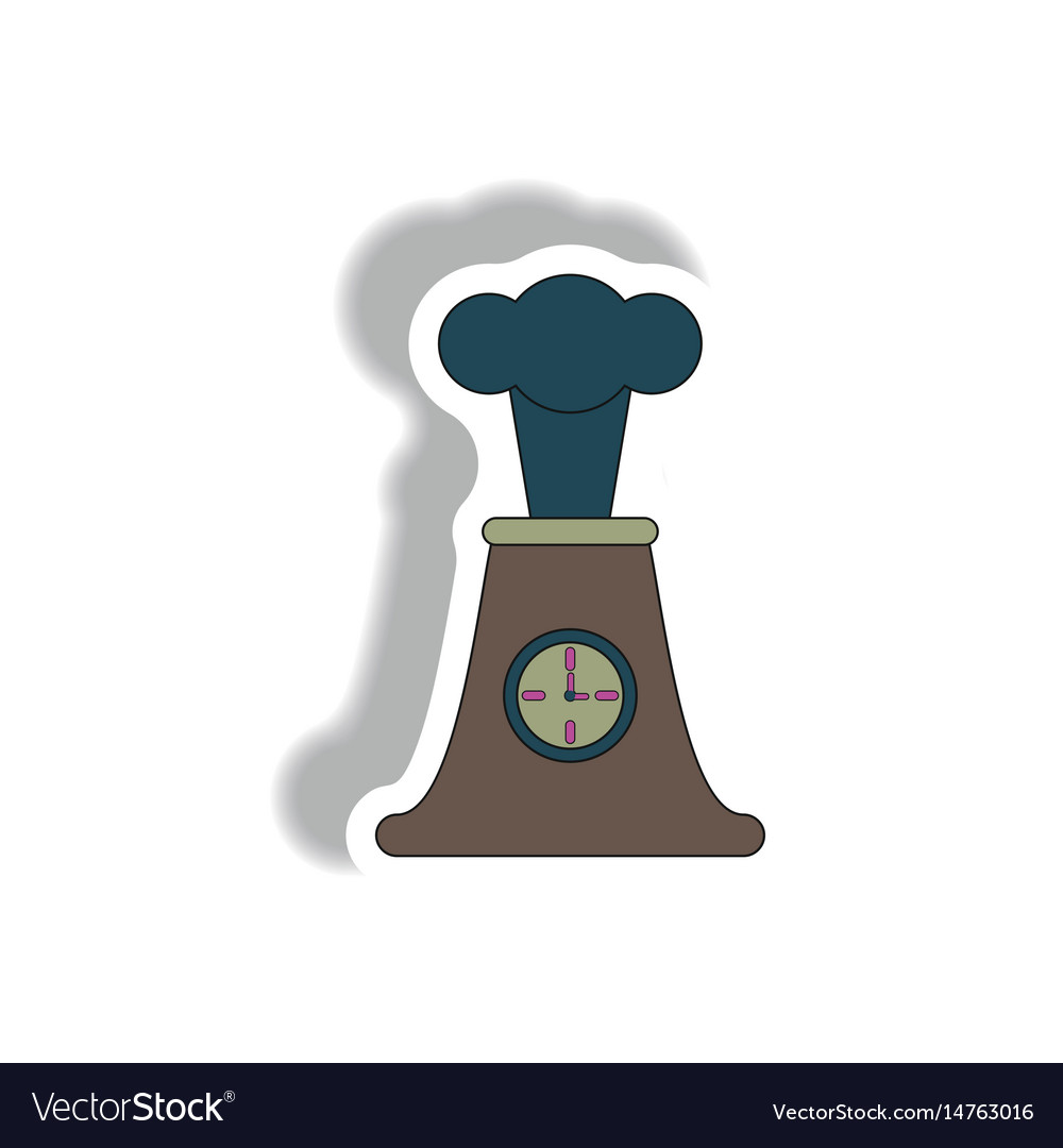Volcano and timer explosion clock Royalty Free Vector Image