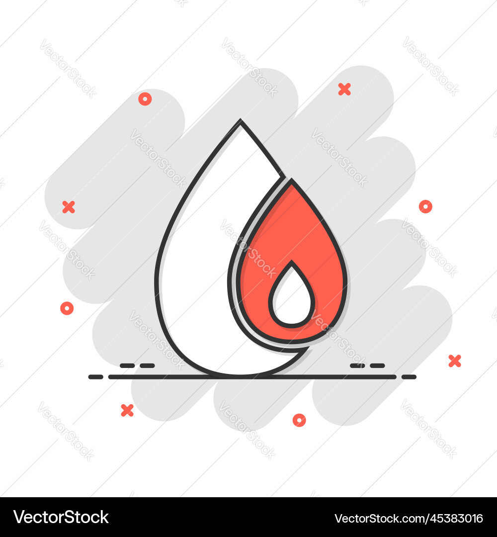 Water drop icon in comic style blob cartoon Vector Image
