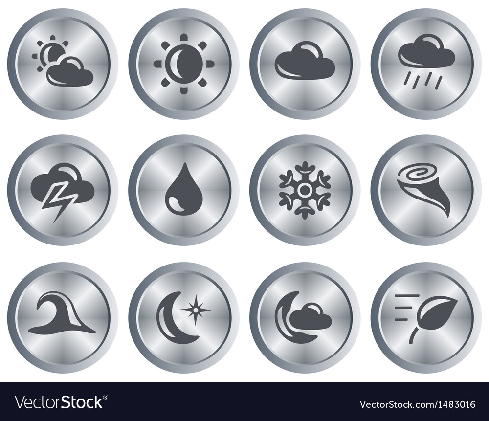 Weather buttons Royalty Free Vector Image - VectorStock
