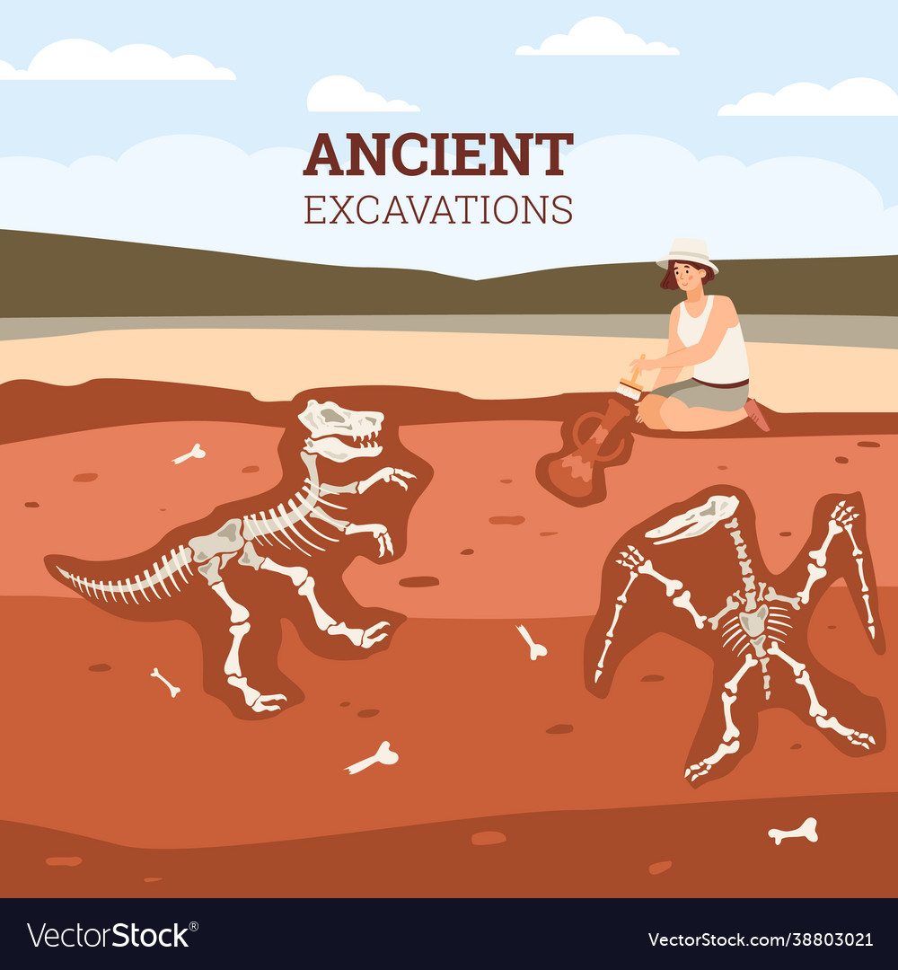 Ancient archaeological site banner or poster Vector Image