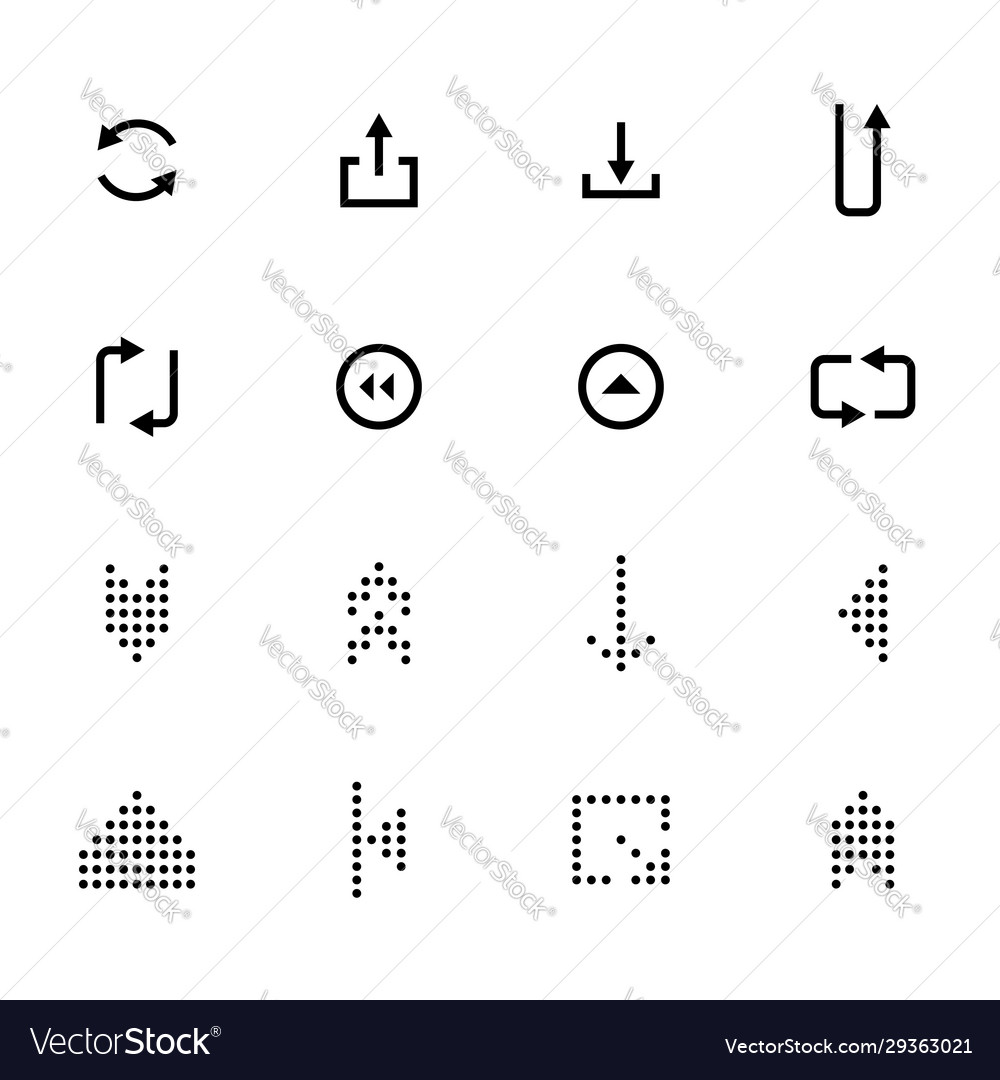 Black arrows icon set pointers for navigation Vector Image