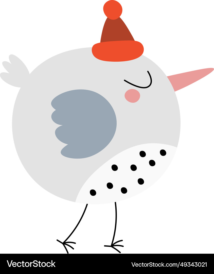 Funny bird with hat Royalty Free Vector Image - VectorStock