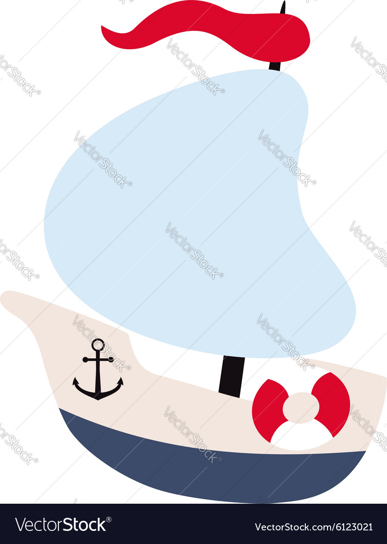 Funny sailing ship Royalty Free Vector Image - VectorStock