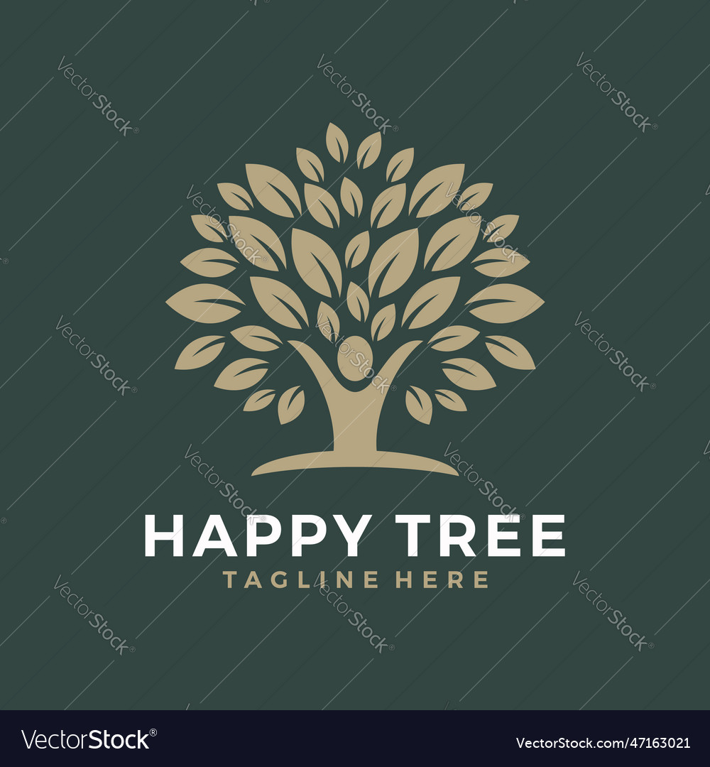 Happy tree template Royalty Free Vector Image - VectorStock