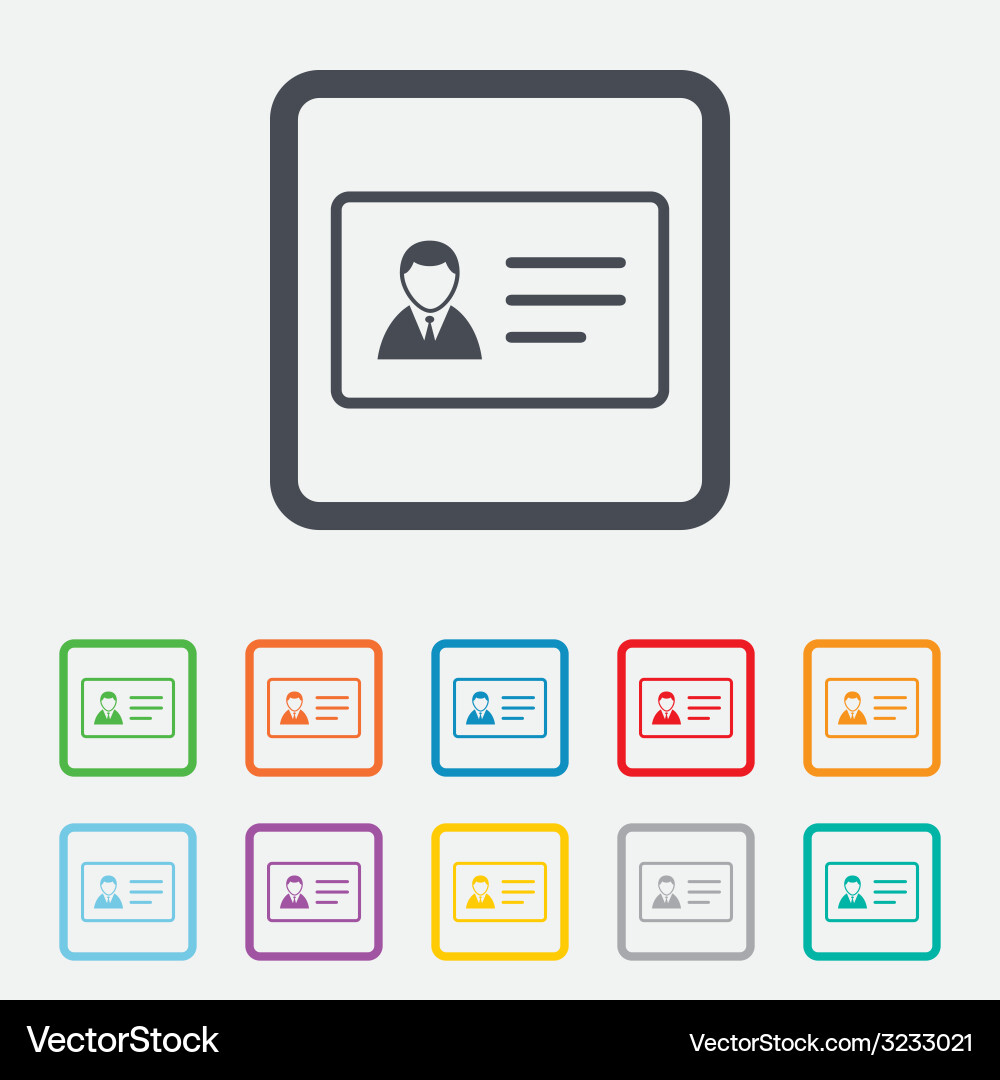 Id card sign icon identity badge symbol Royalty Free Vector