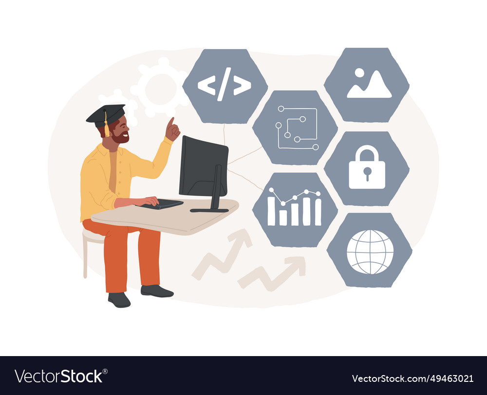 Information science isolated concept Royalty Free Vector