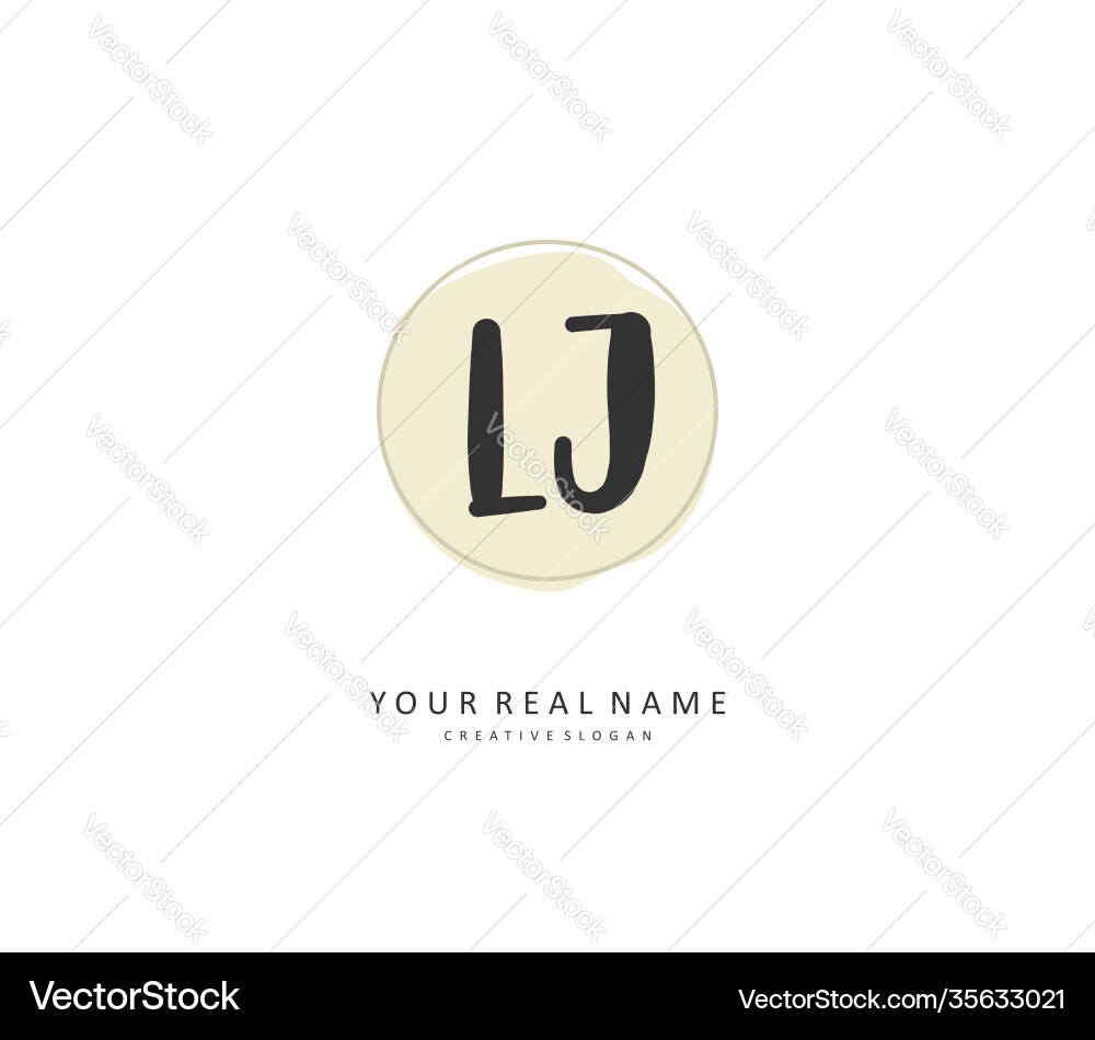 Lj initial letter handwriting and signature logo Vector Image