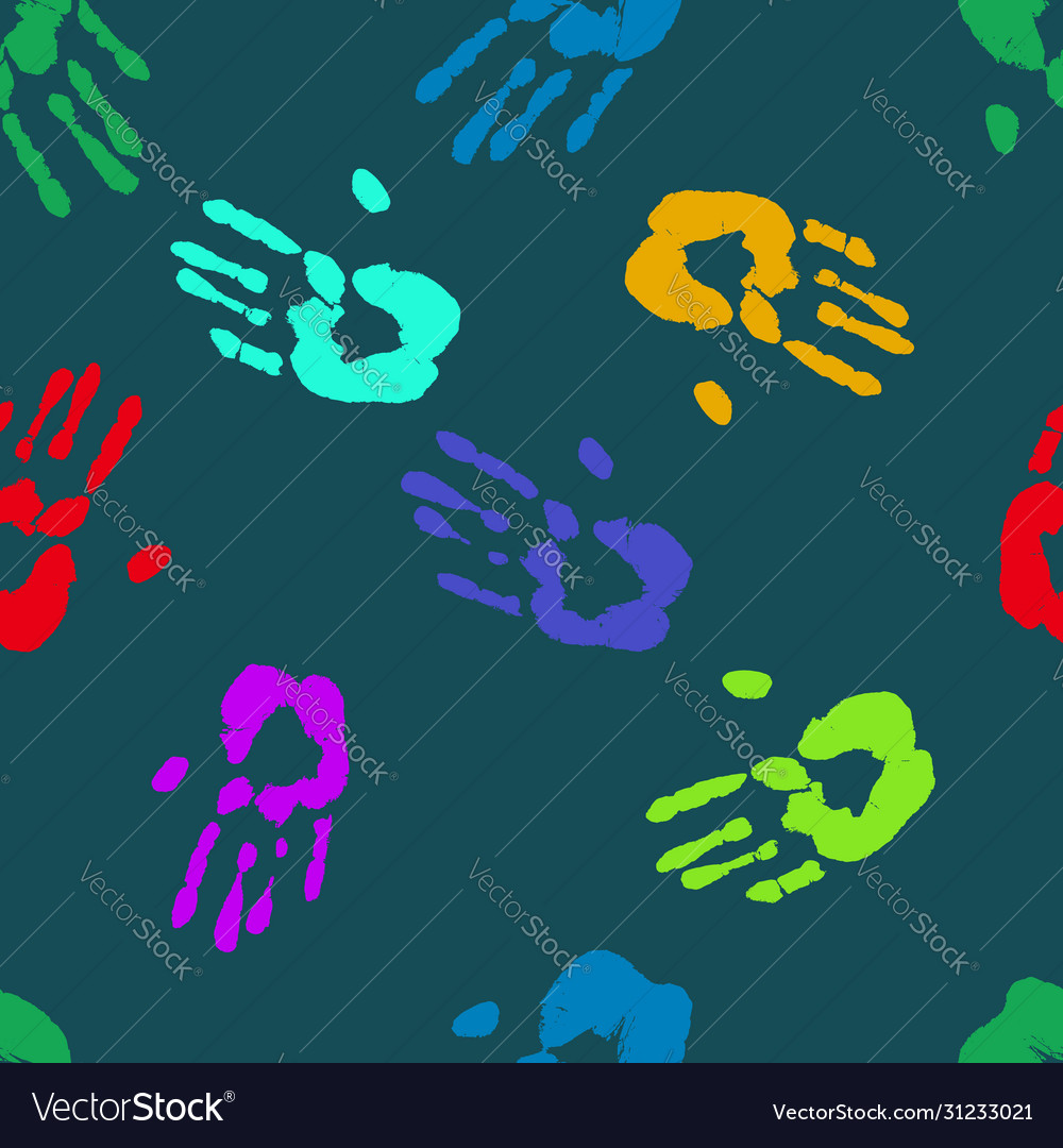 Prints human hands seamless pattern Royalty Free Vector