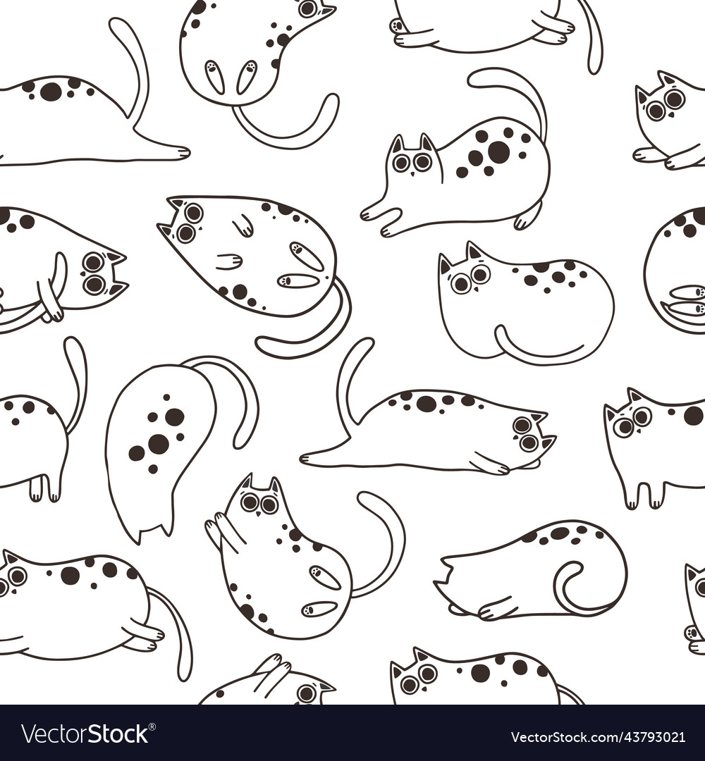 Seamless pattern with cute kittens creative Vector Image