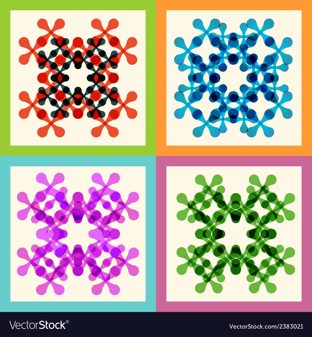 Set color molecule pattern eps Royalty Free Vector Image