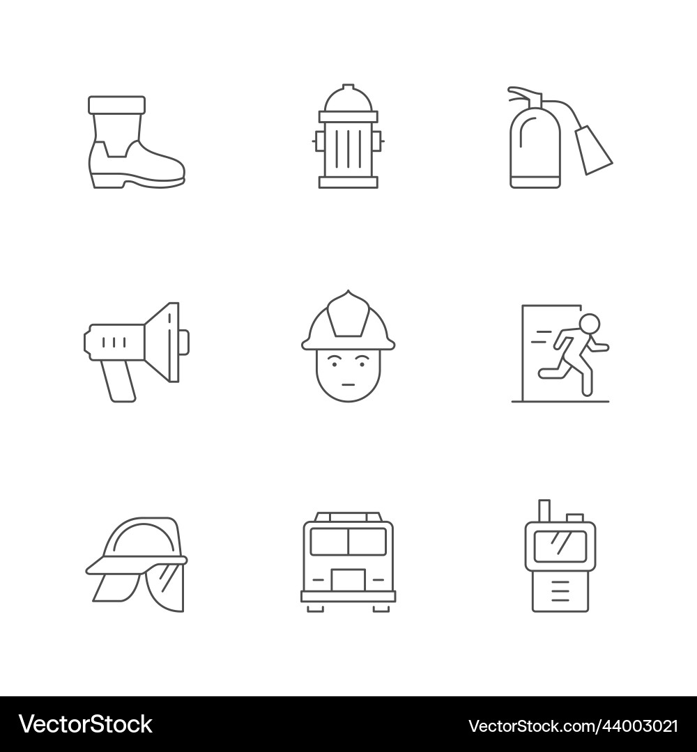 Set line icons of firefighting Royalty Free Vector Image